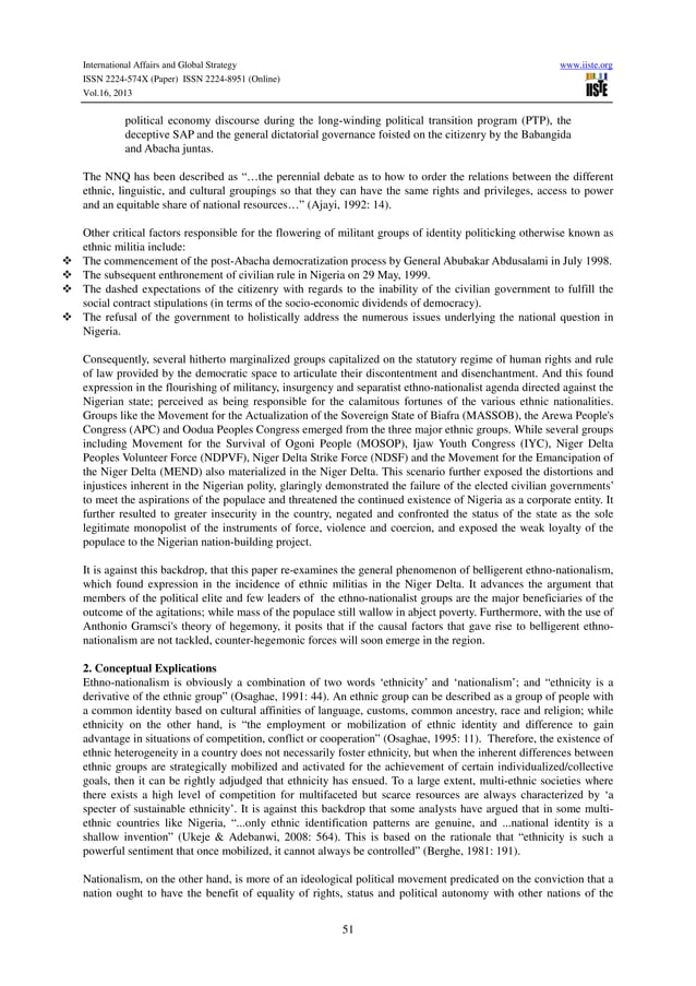 Revisiting ethno nationalism in the niger delta of nigeria | PDF | Politics