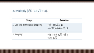 Revisiting multiplication and division of radicals | PPT