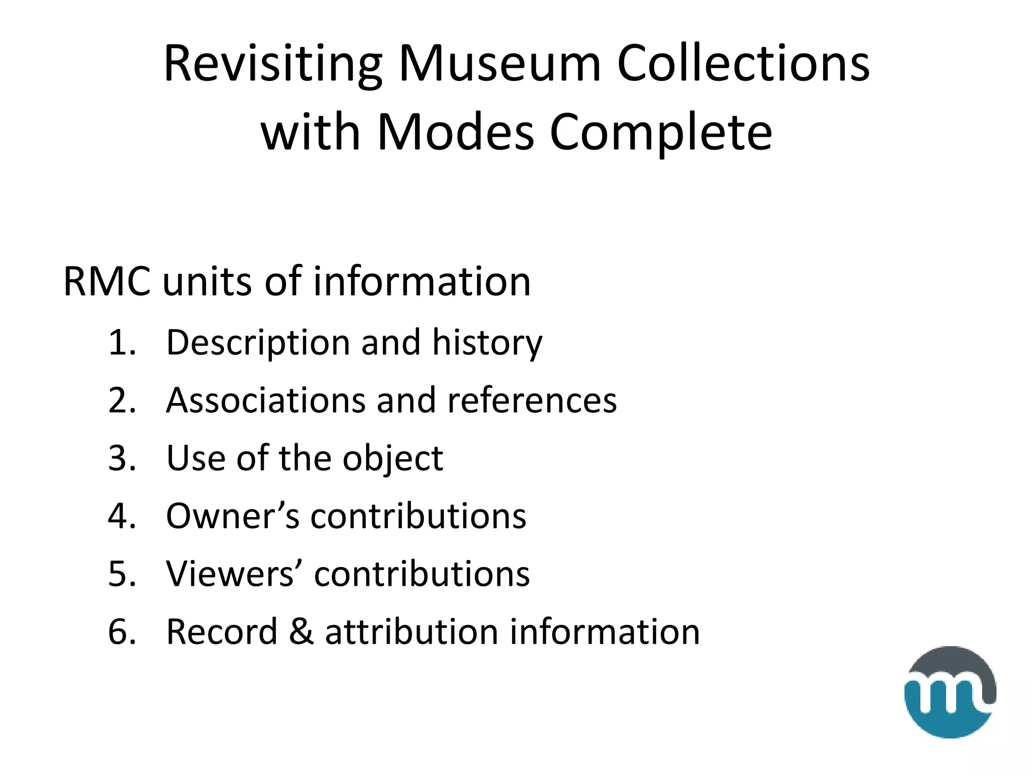 Revisiting Museum Collections with Modes | PPT