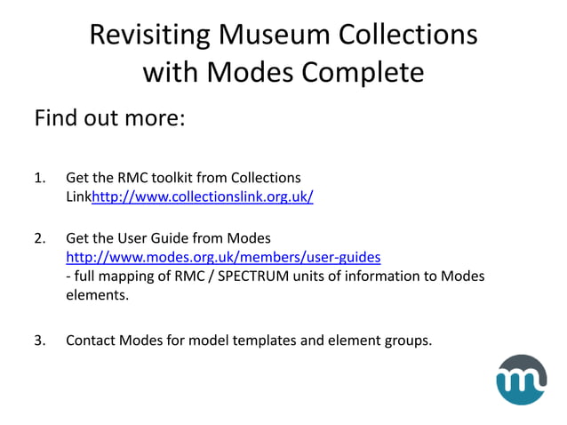 Revisiting Museum Collections with Modes | PPT