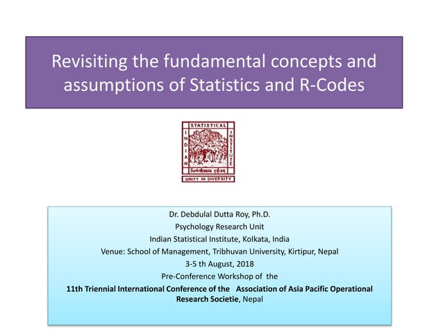 Revisiting the fundamental concepts and assumptions of statistics pps | PPT