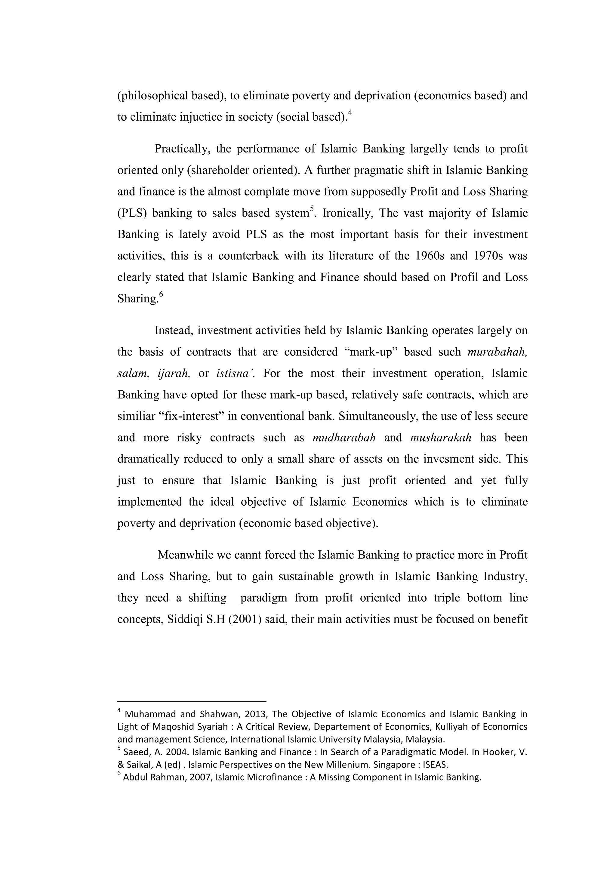 Revisiting the objective of islamic banking, tbl approach. | PDF