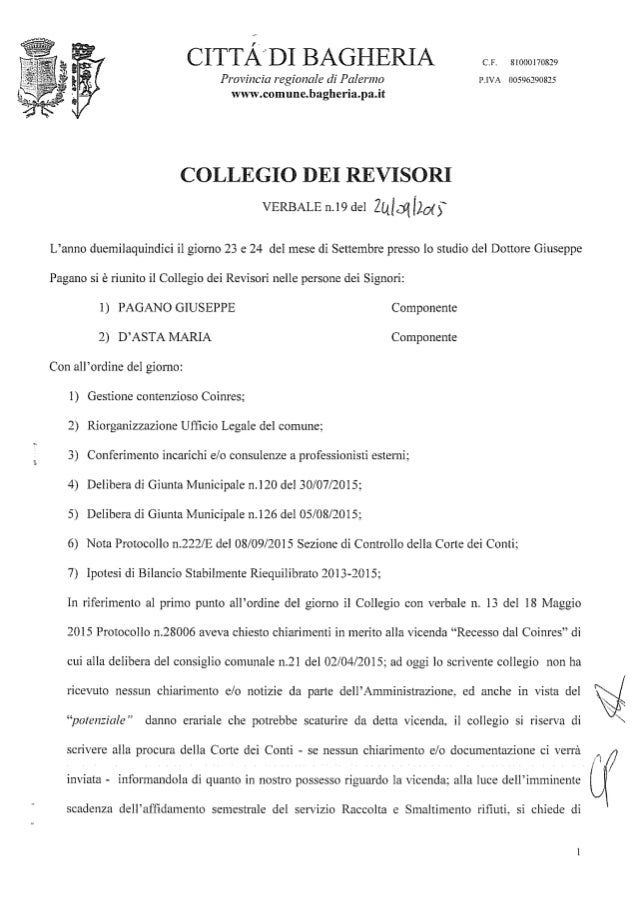 Verbale Revisori dei Conti Bagheria – 24 settembre 2015