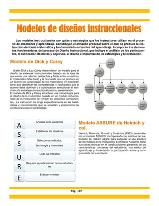 la fundamentacion y el diseño instruccional | PDF