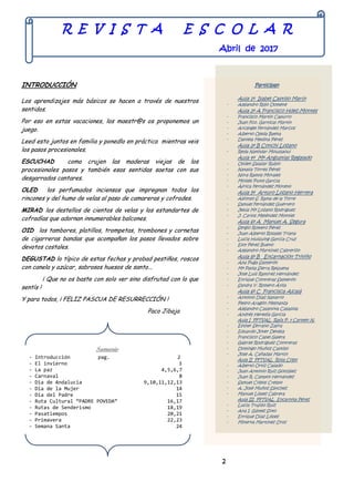 Revista Escolar 80 - C.E.E. "Ntra. Sra. de la Esperanza" - Guadix | PDF