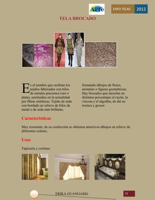 TIPOS DE TELAS CARACTERÍSTICAS Y USOS | PDF