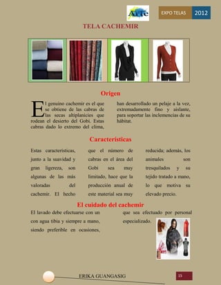 TIPOS DE TELAS CARACTERÍSTICAS Y USOS | PDF