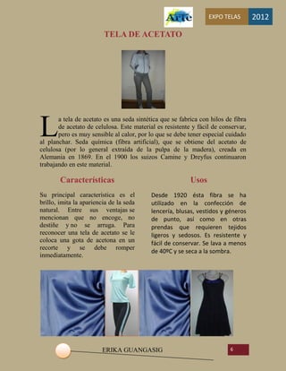 TIPOS DE TELAS CARACTERÍSTICAS Y USOS | PDF