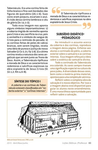 EBD O TABERNÁCULO - Simbolos da Obra Redentora de Cristo | PDF