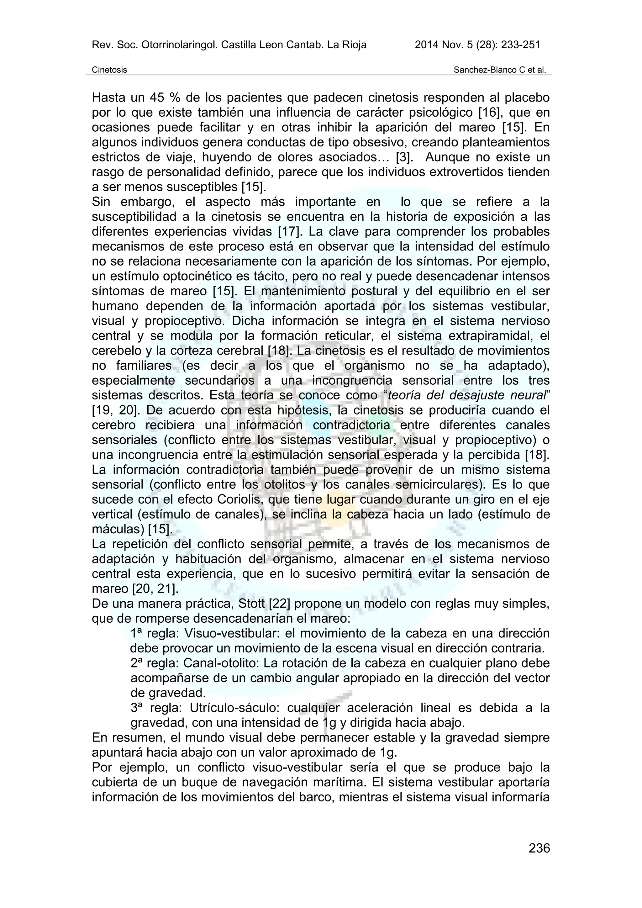 Artículo de revision cinetosis | PDF | Brain and Nervous System ...