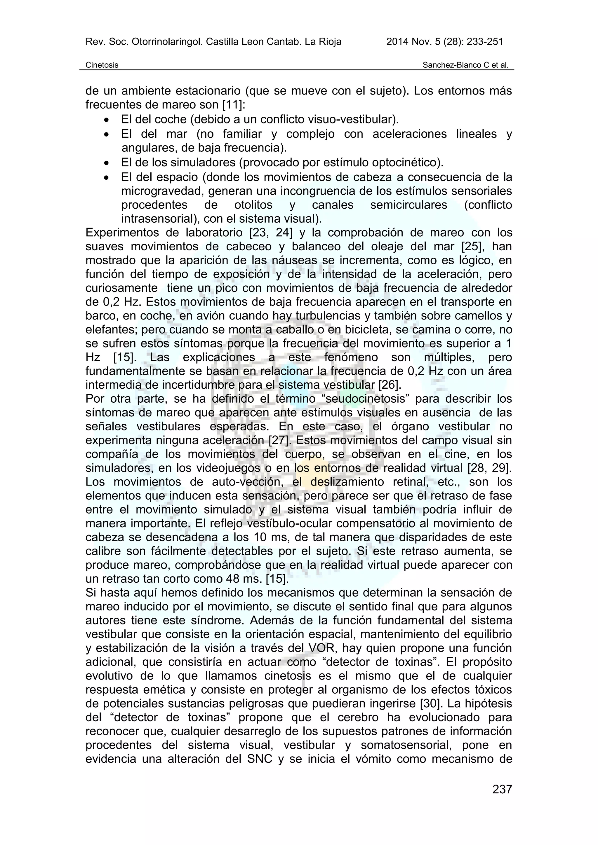 Artículo de revision cinetosis | PDF | Brain and Nervous System ...