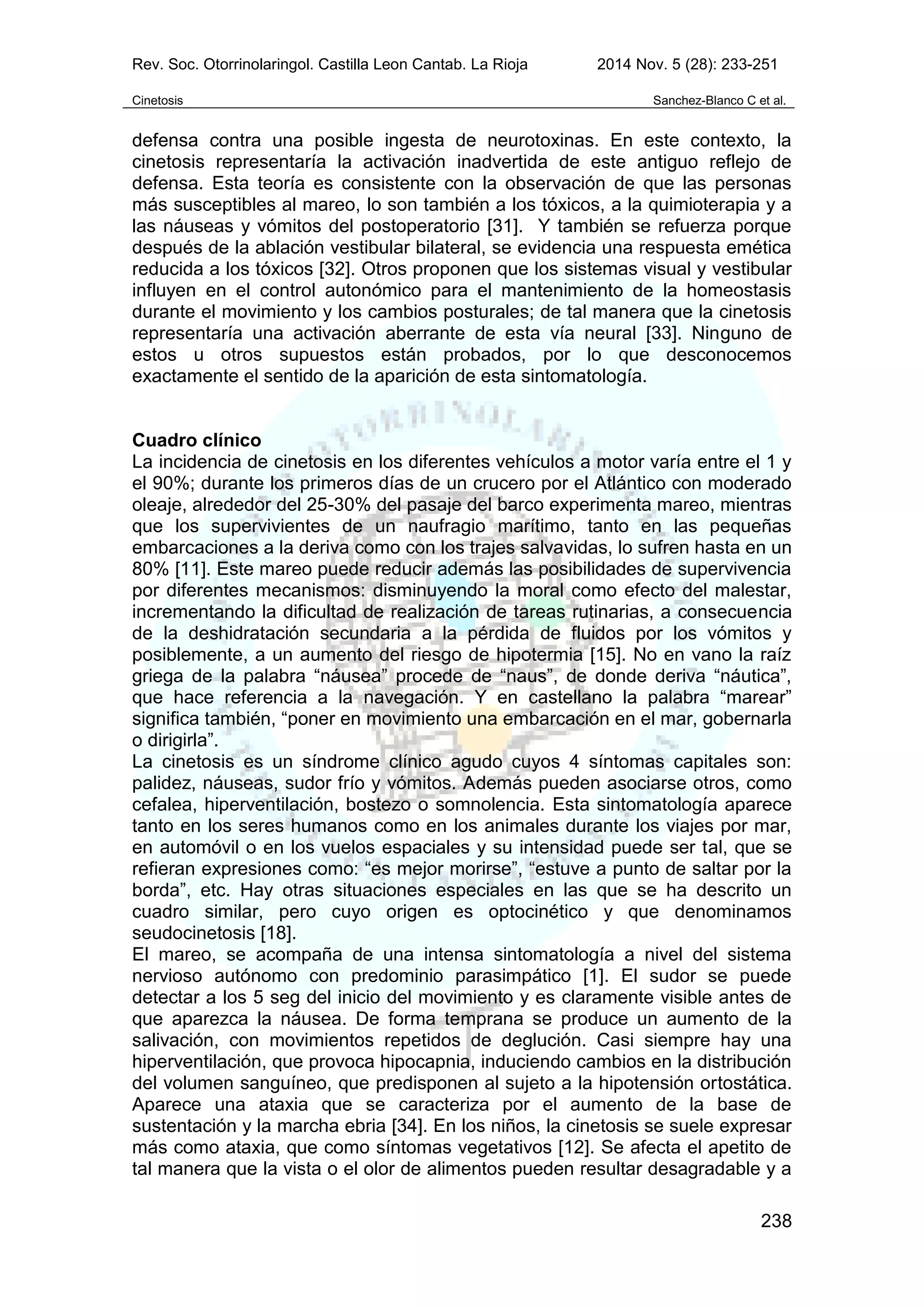 Artículo de revision cinetosis | PDF | Brain and Nervous System ...
