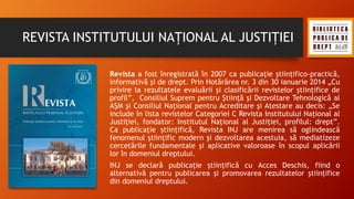 Reviste științifice în domeniul dreptului | PPT