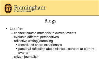 Getting started with blogs and wikis | PPT