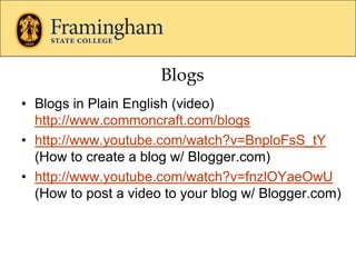 Getting started with blogs and wikis | PPTX