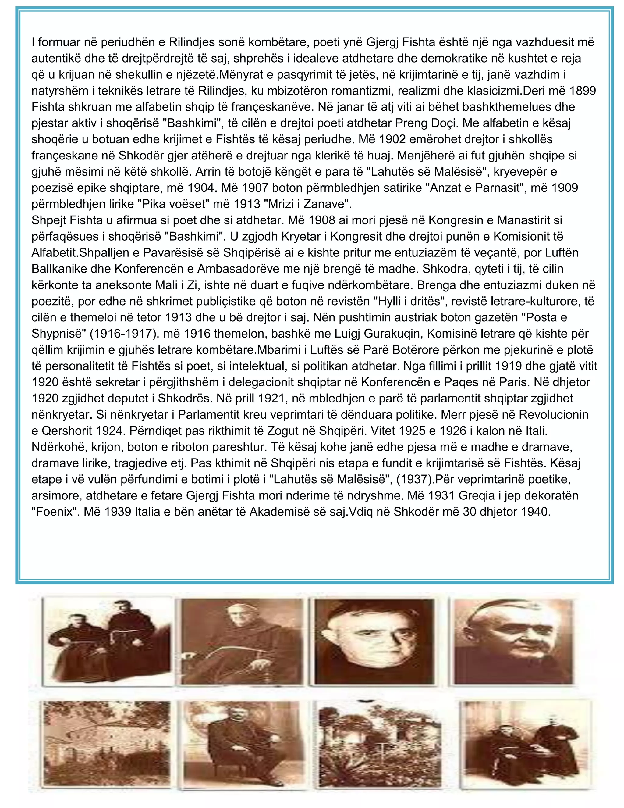 Gjergj fishta dhe "Lahuta e Malecis" | DOCX