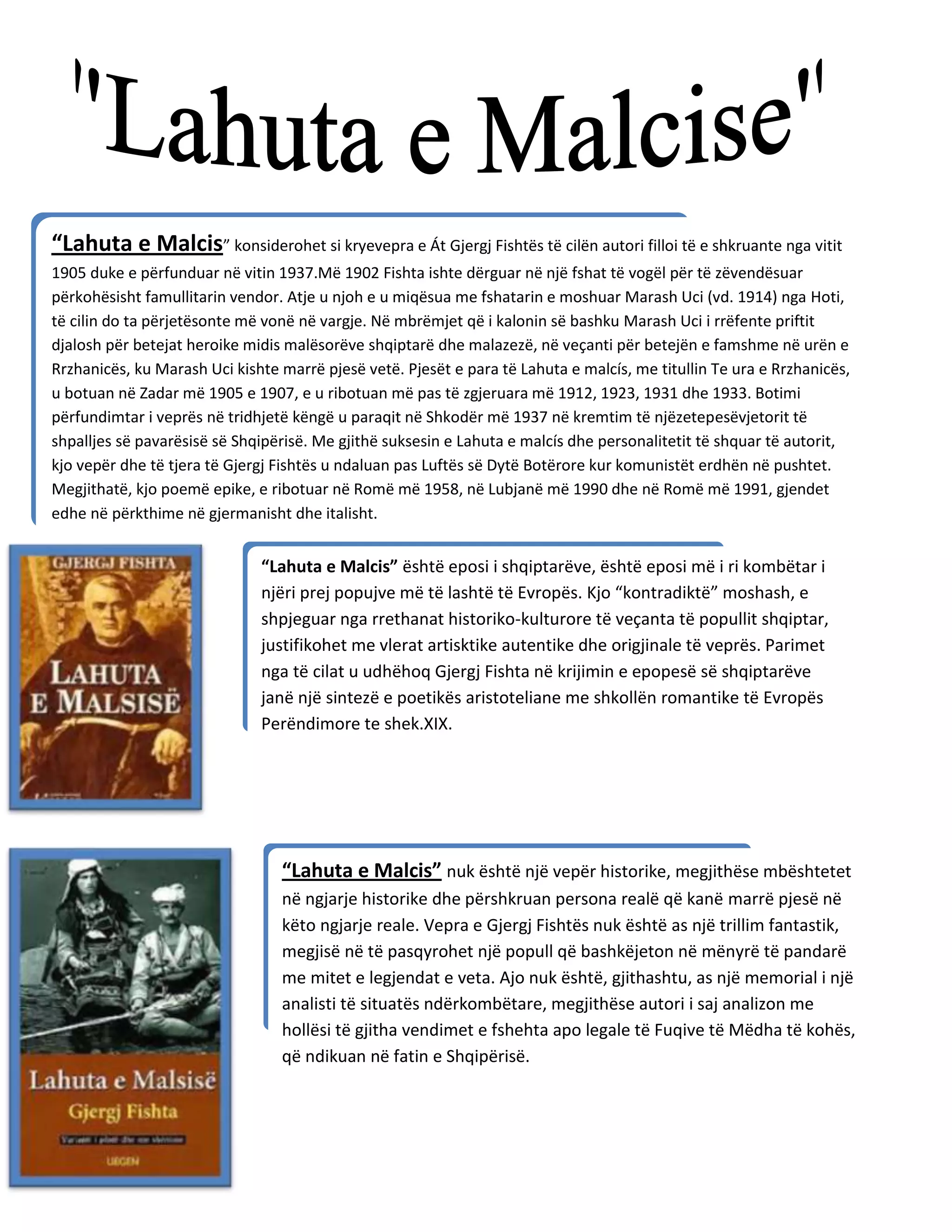 Gjergj fishta dhe "Lahuta e Malecis" | DOCX