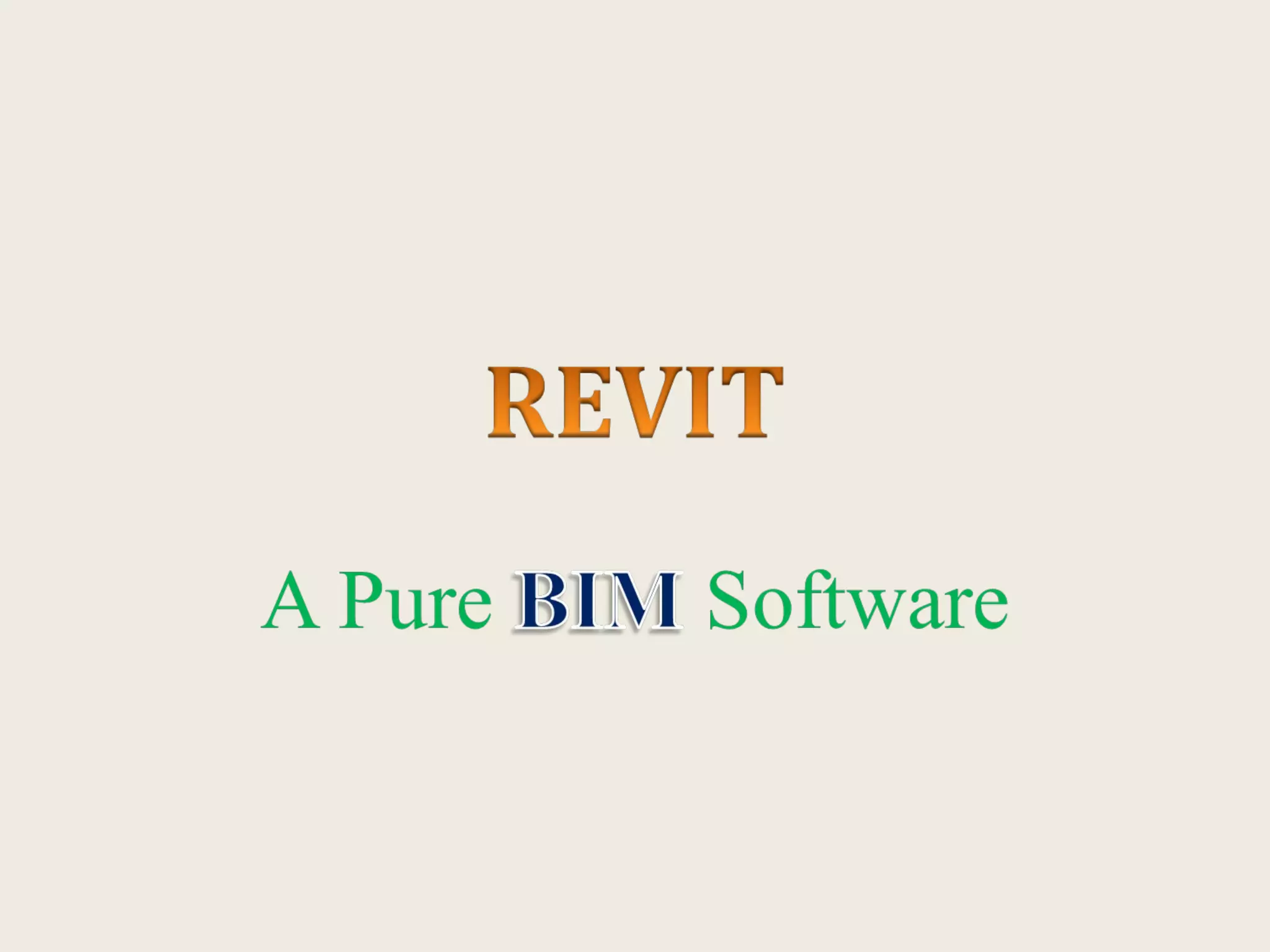 Revit introduction class | PPT