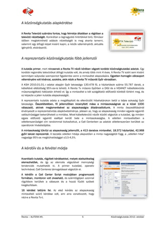 REVITA TV - ALITERA közönségkutatás rövid összefoglaló | PDF