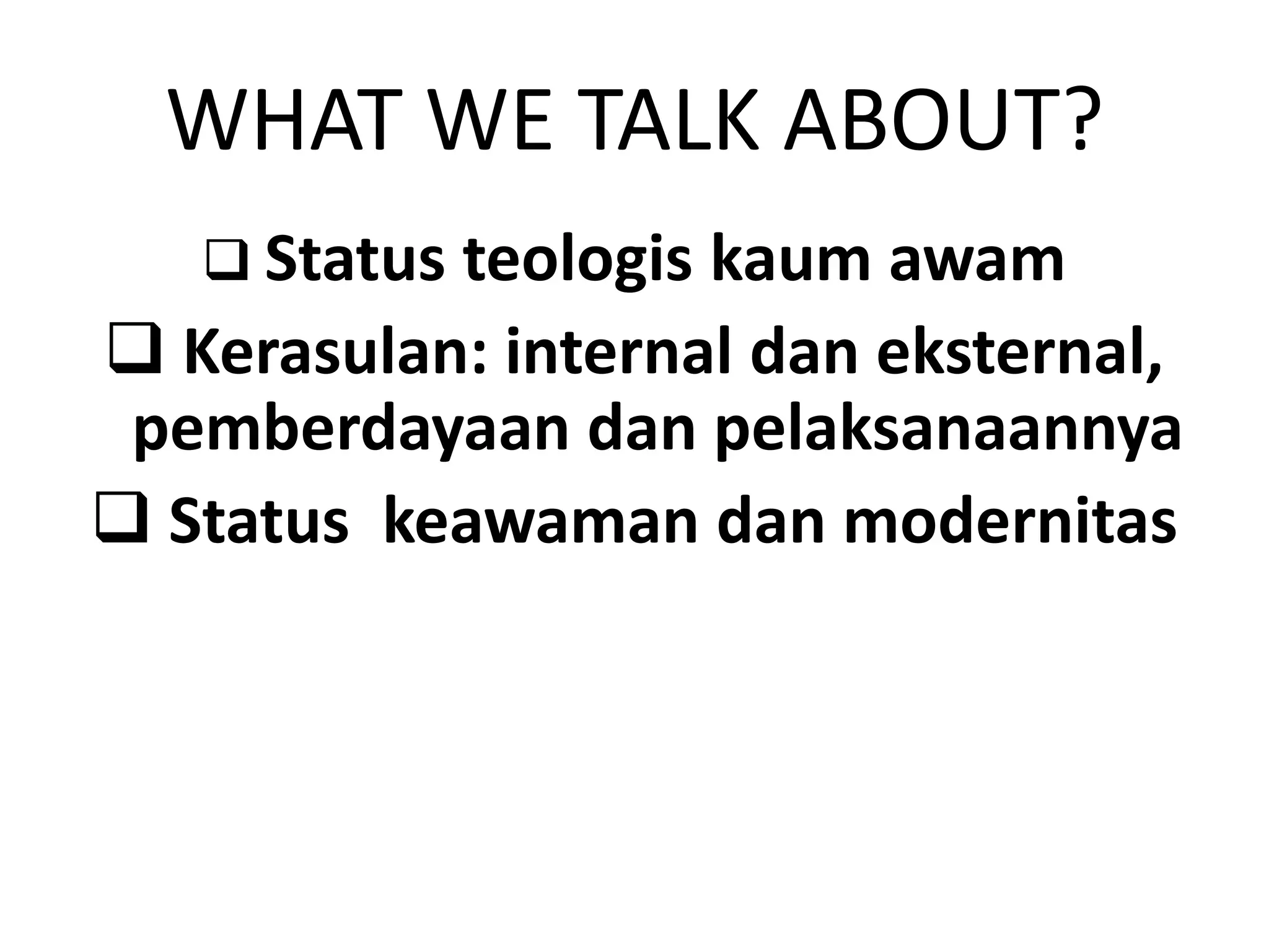 Revitalisasi Peran Kaum Awam dalam Gereja | PPTX