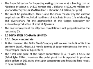 Revitalization of Ajaokuta Steel Plant, Ajaokuta | PPTX