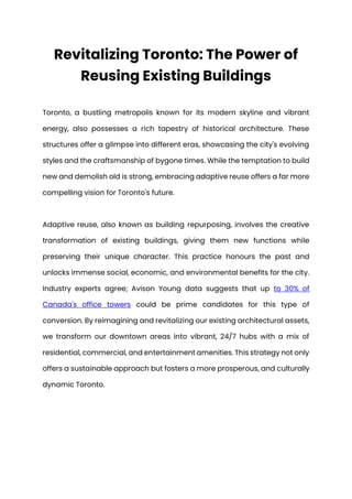 Revitalizing Toronto-The Power of Reusing Existing Buildings.pdf