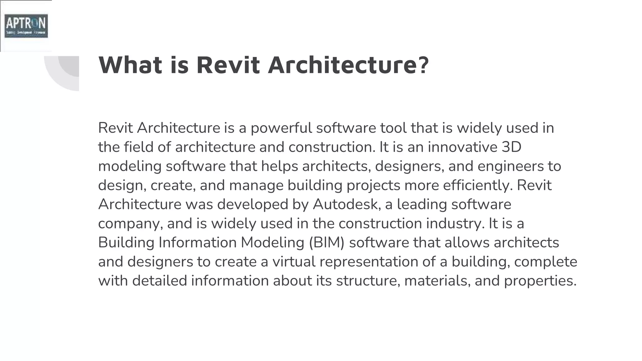 REVIT ARCHITECTURE TRAINING IN DELHI | PPT