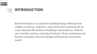 REVIT ARCHITECTURE TRAINING IN DELHI | PPTX | Computer Software and Applications | Computing