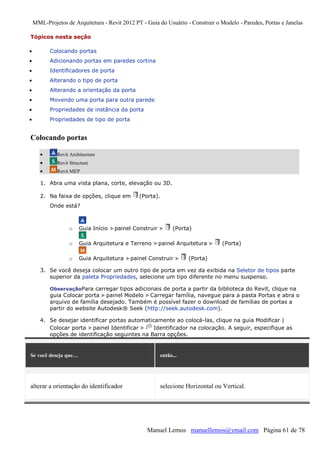 Revit architecture 2012_pt_construir_o_modelo | PDF
