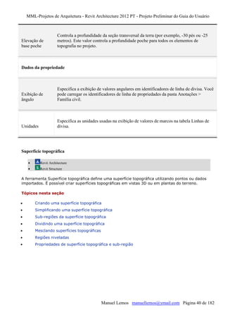 Revit architecture 2012_pt_projeto_preliminar | PDF