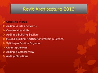 Revit architecture 2013 course | PPTX | Civil Engineering Industry | Industries