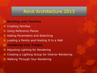 Revit architecture 2013 course | PPTX | Civil Engineering Industry | Industries