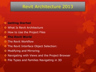 Revit architecture 2013 course | PPTX | Civil Engineering Industry ...