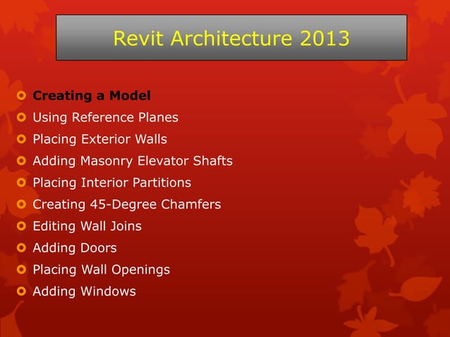 Revit architecture 2013 course | PPT