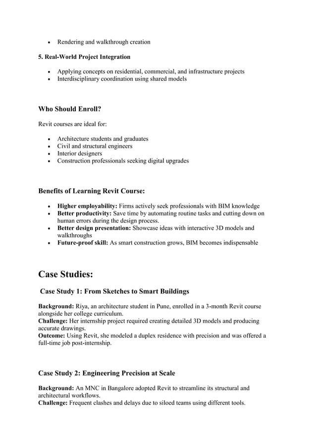 Revit Architecture Courses That Combine Creativity And Technology Pdf