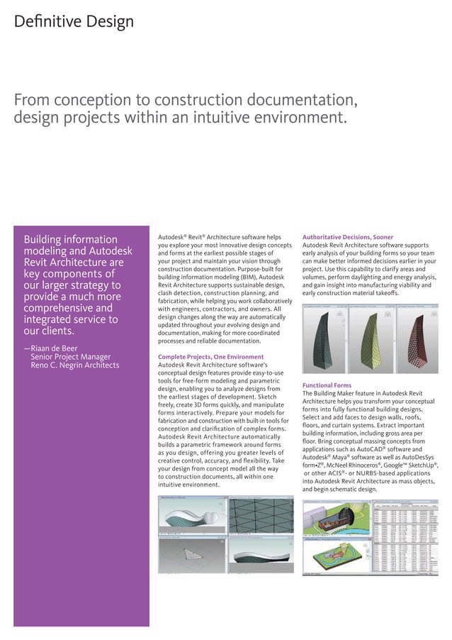 Revit architecture overview_brochure_a4 | PDF | Graphics Software ...