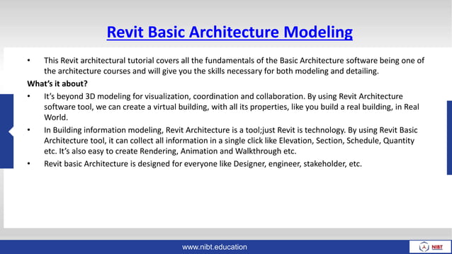 Essential Autodesk Revit Architecture Courses | PPTX