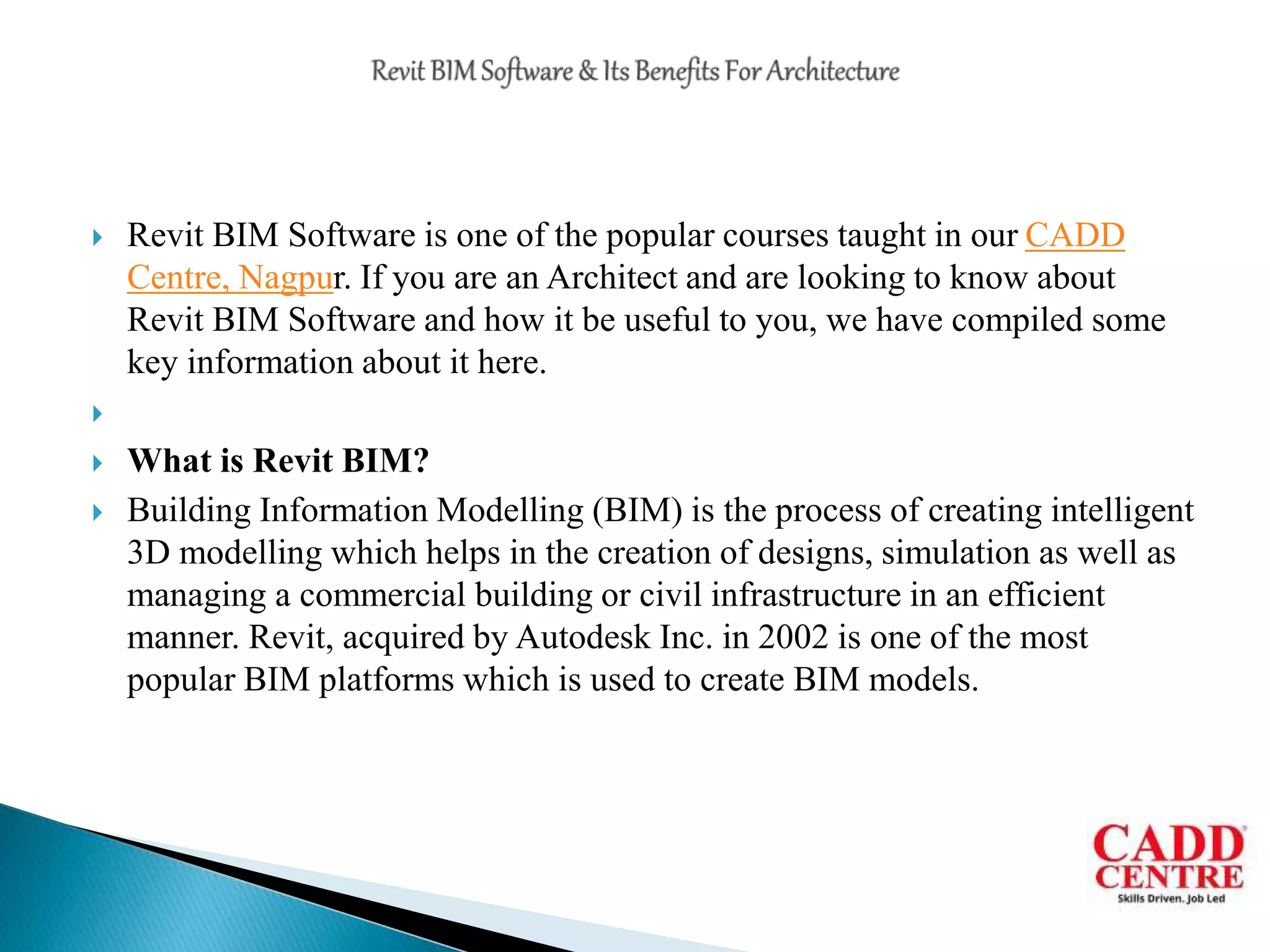 REVIT BIM SOFTWARE & ITS BENEFITS FOR ARCHITECTURE.pptx
