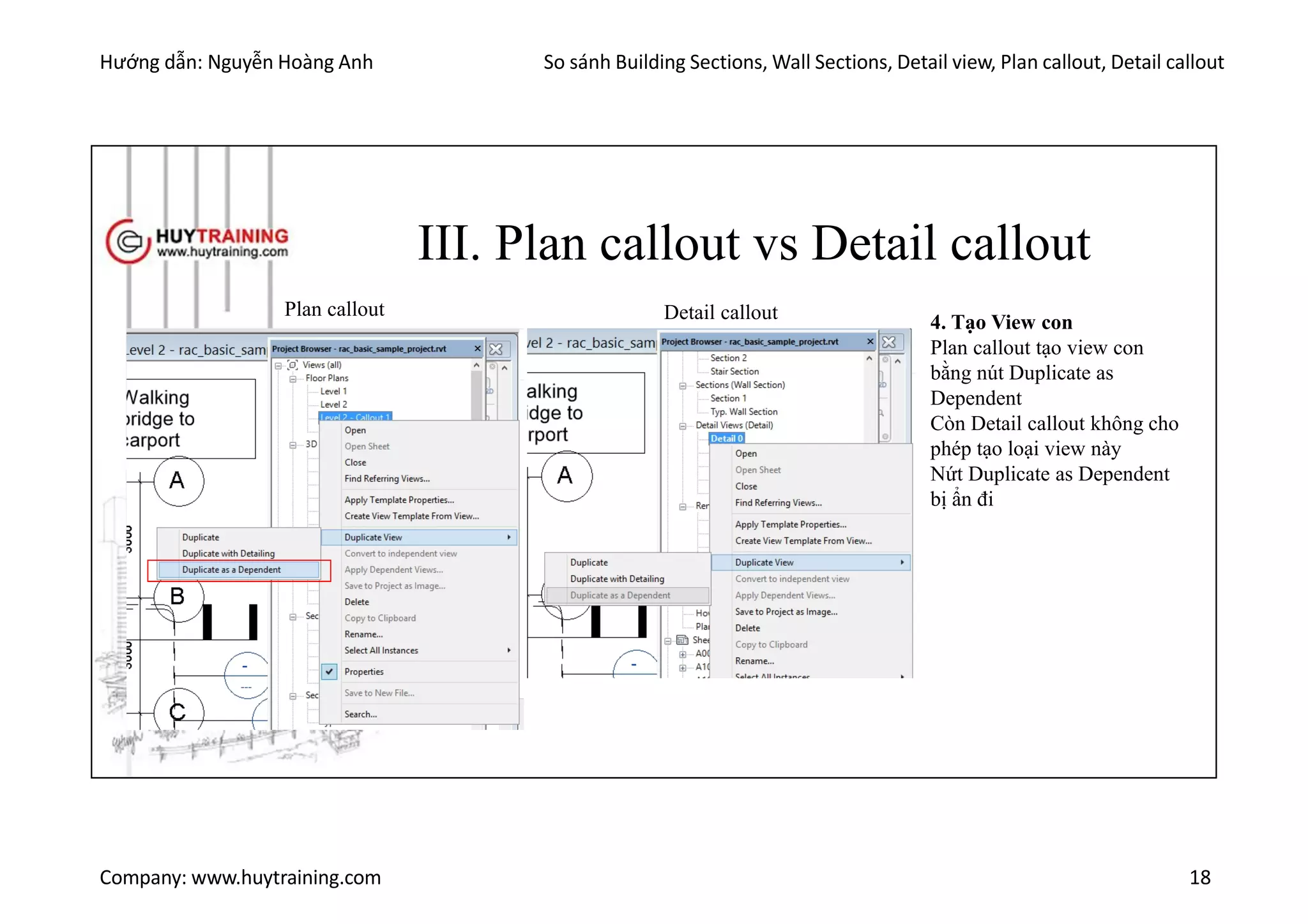 So Sánh building sections, wall sections, detail view, plan callout ...