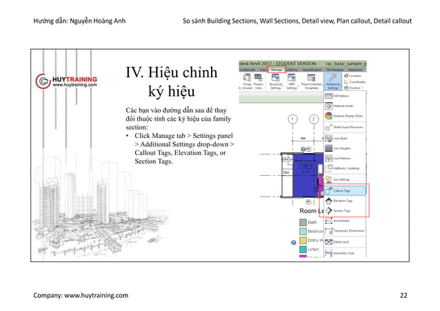 So Sánh building sections, wall sections, detail view, plan callout ...