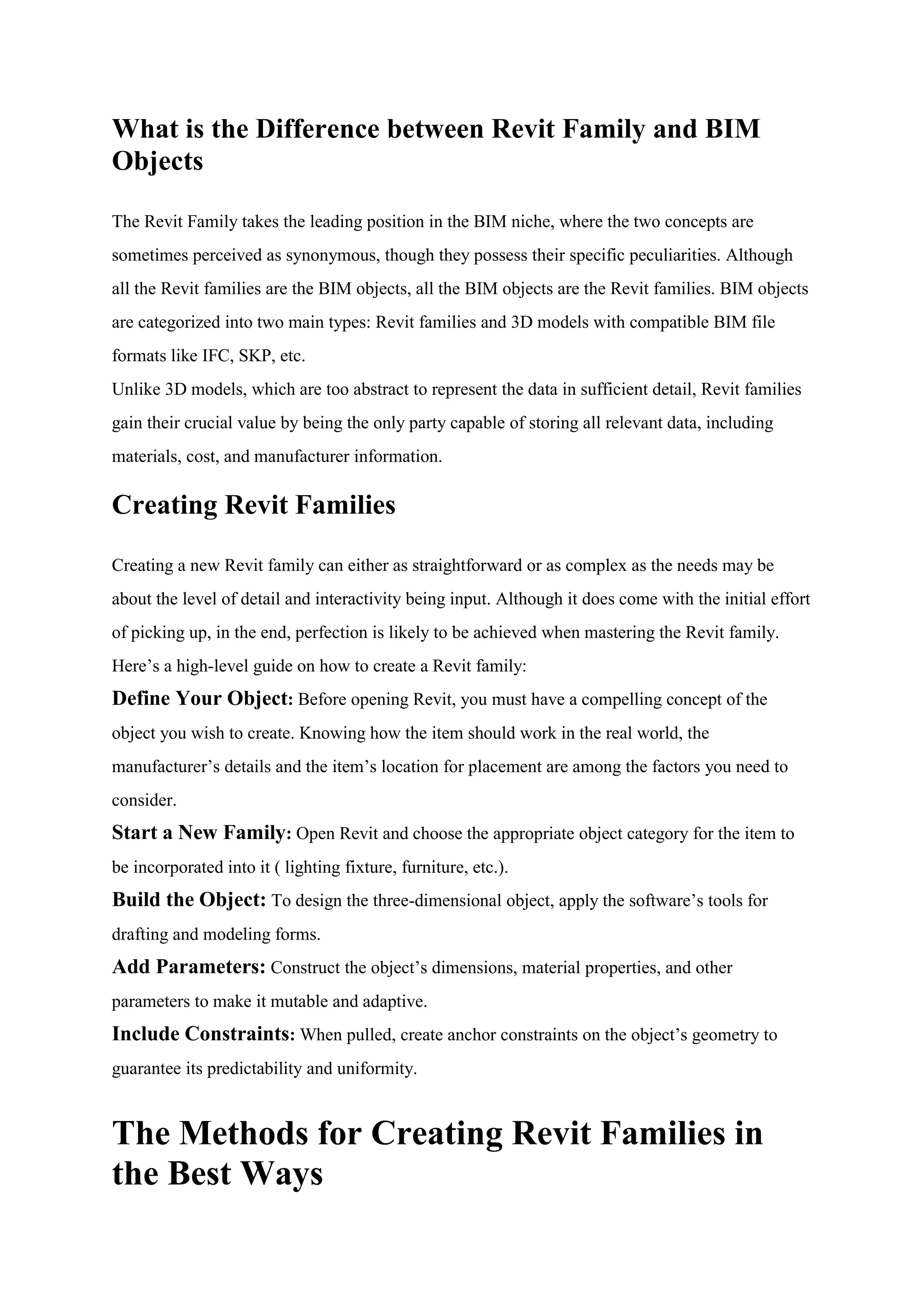 Revit Family Creation Guide: All You Need to Know | PDF