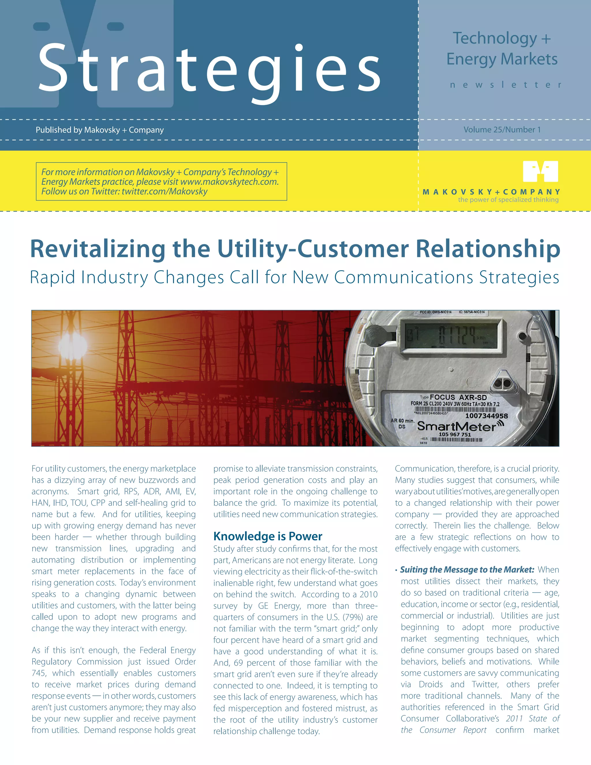 Revitializing The Utility Customer Relationship | PDF