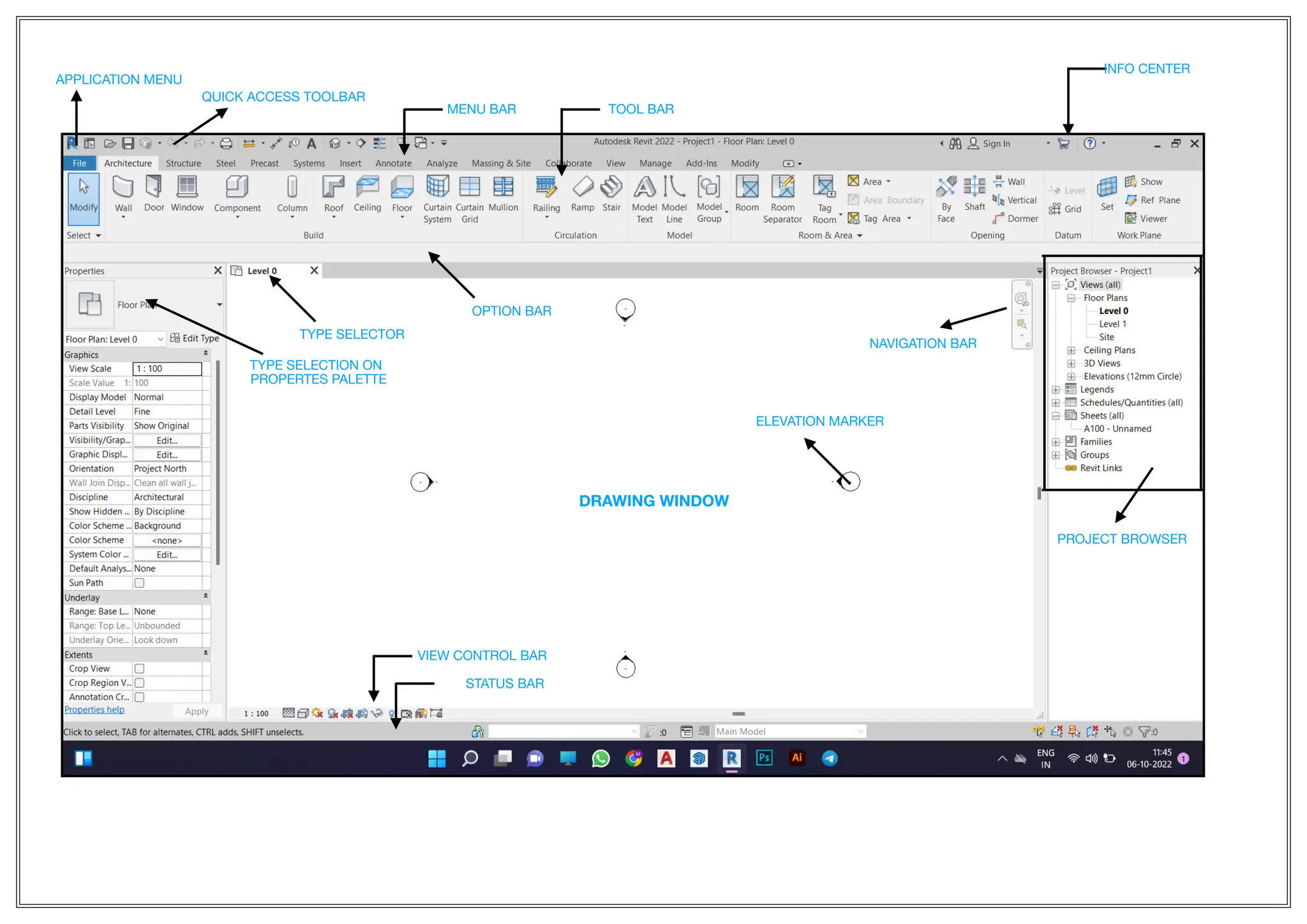 Revit Interface By Neetu FOR ARCHITECTURE STUDENTS | PPT