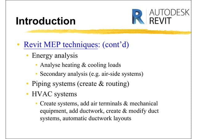 REVIT MEP BASIC PPT - A PPT on MEP REVIT Design | PPT