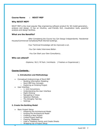 Revit mep brochure | PDF | Desktop Publishing | Computer Software and ...