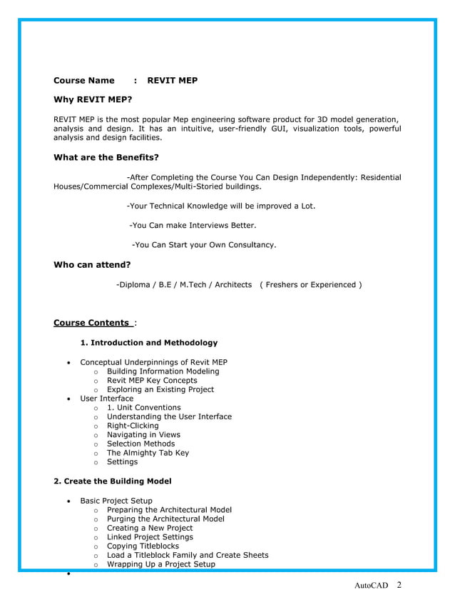 Revit mep brochure | PDF