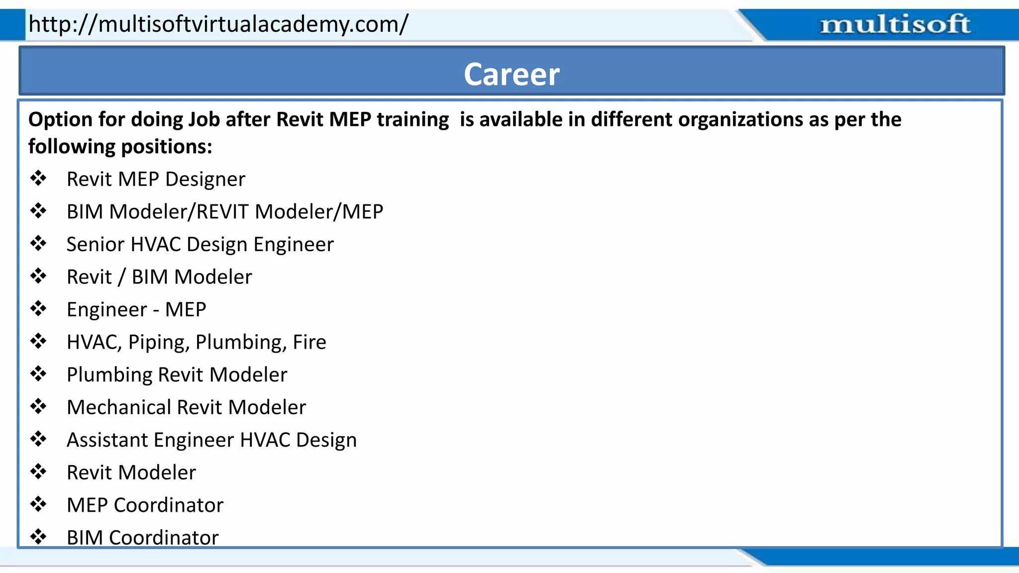 Revit mep online training ppt | PPTX