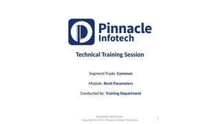 Revit parameters are used to control and display an element's properties and information. There ...