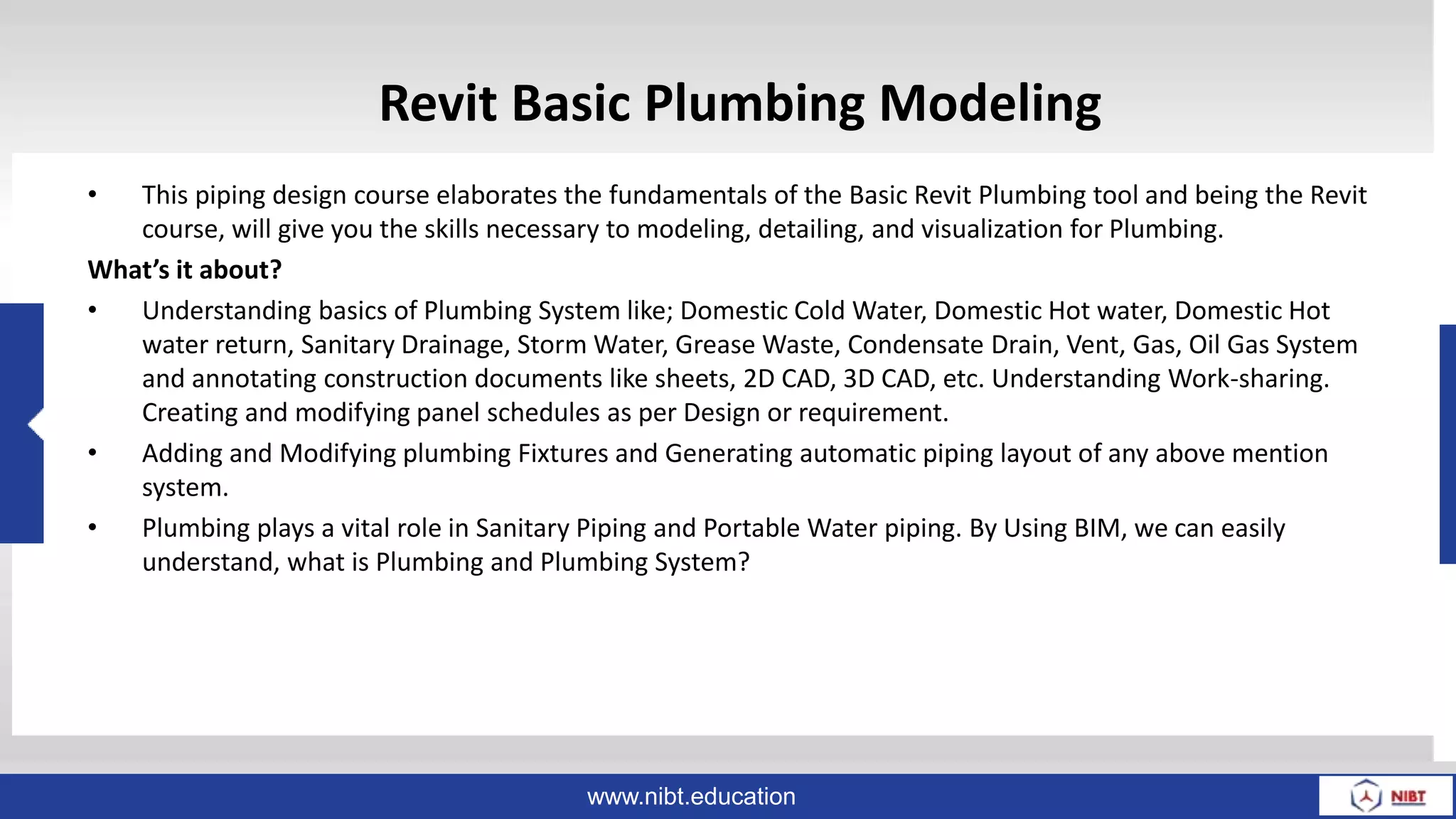 Essential Autodesk Revit Plumbing Courses | PPTX