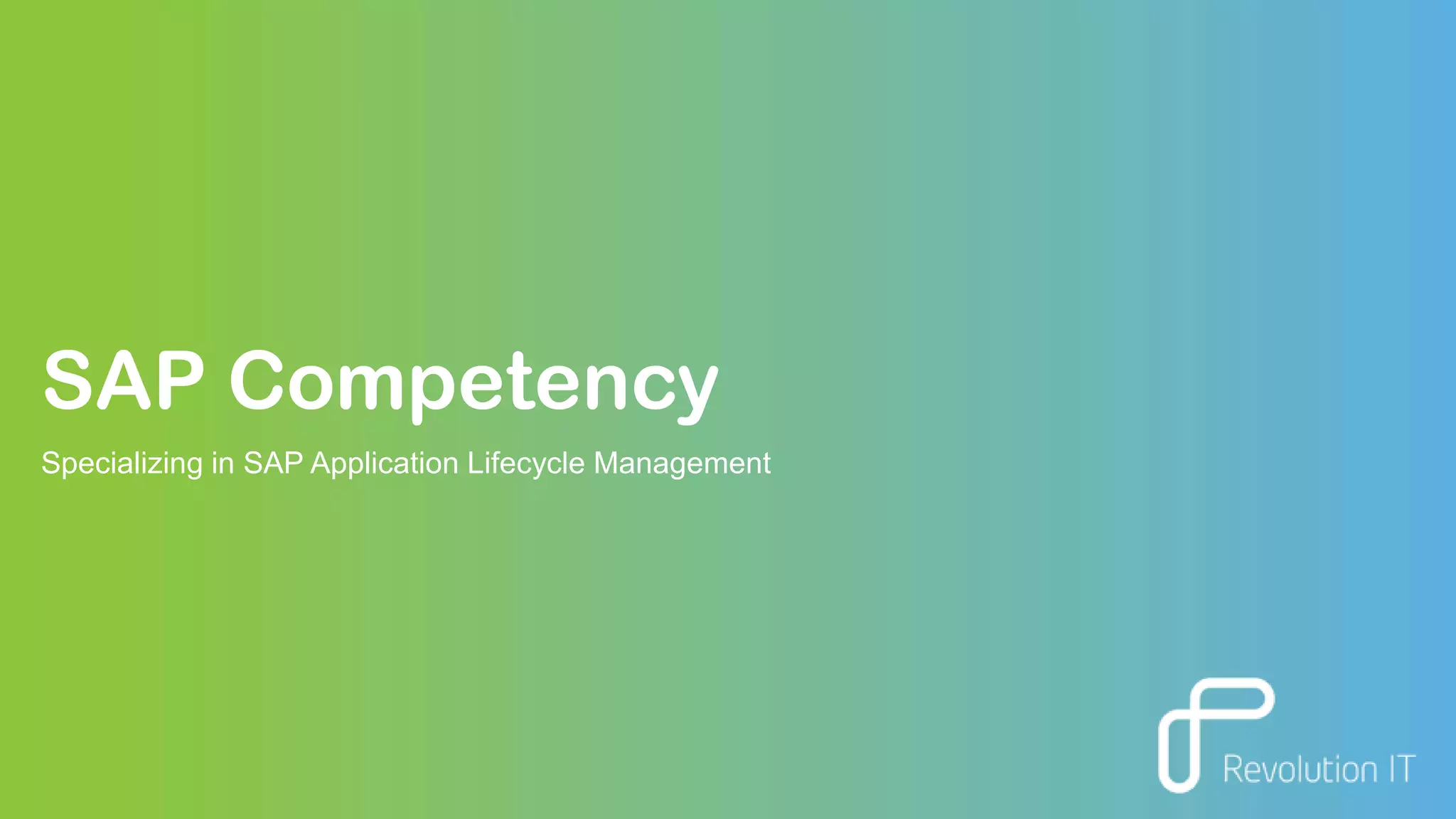 Revolution IT SAP Competency | PPTX